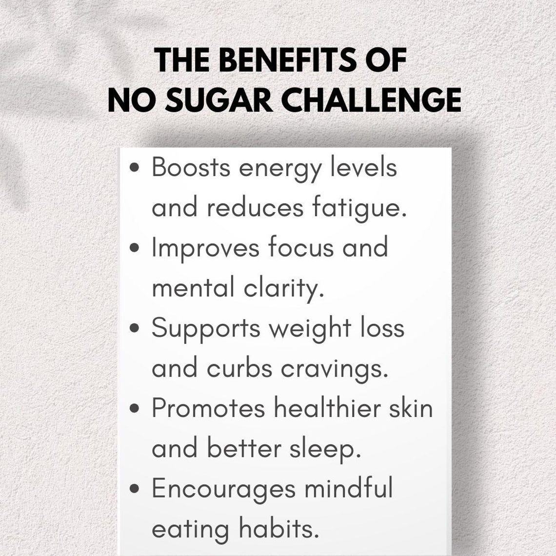 30-day No Sugar Challenge Chart: Sugar Detox Calendar (PDF Printable ...