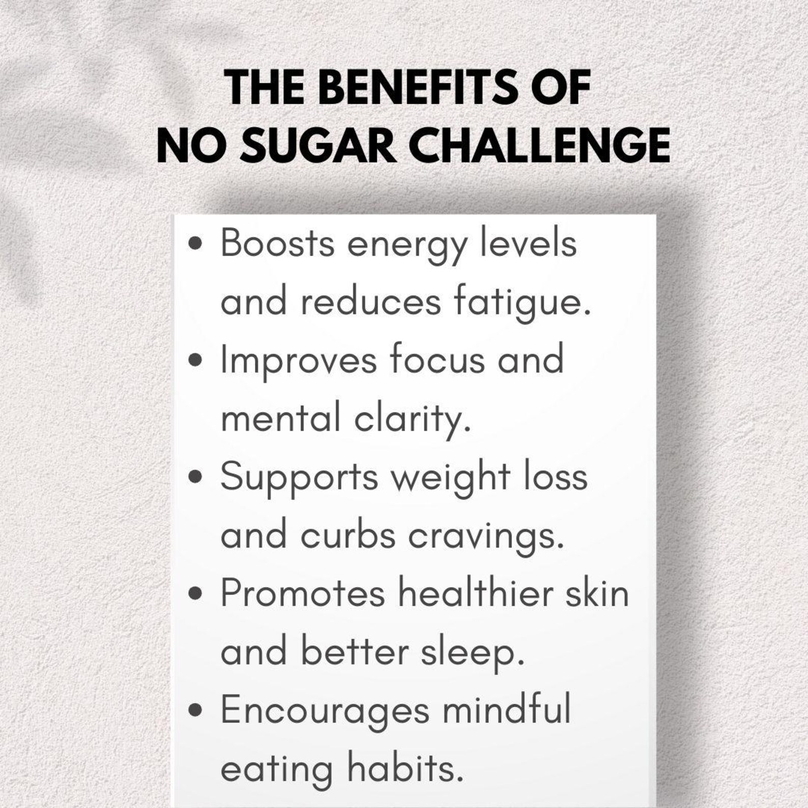 30-day No Sugar Challenge Chart: Sugar Detox Calendar (PDF Printable ...