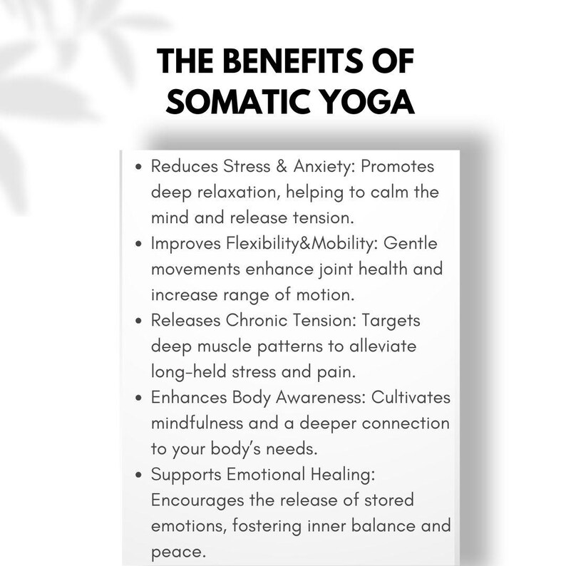 Somatic Yoga Poses: Beginner Workout, PTSD Relief (digital Download) - Etsy