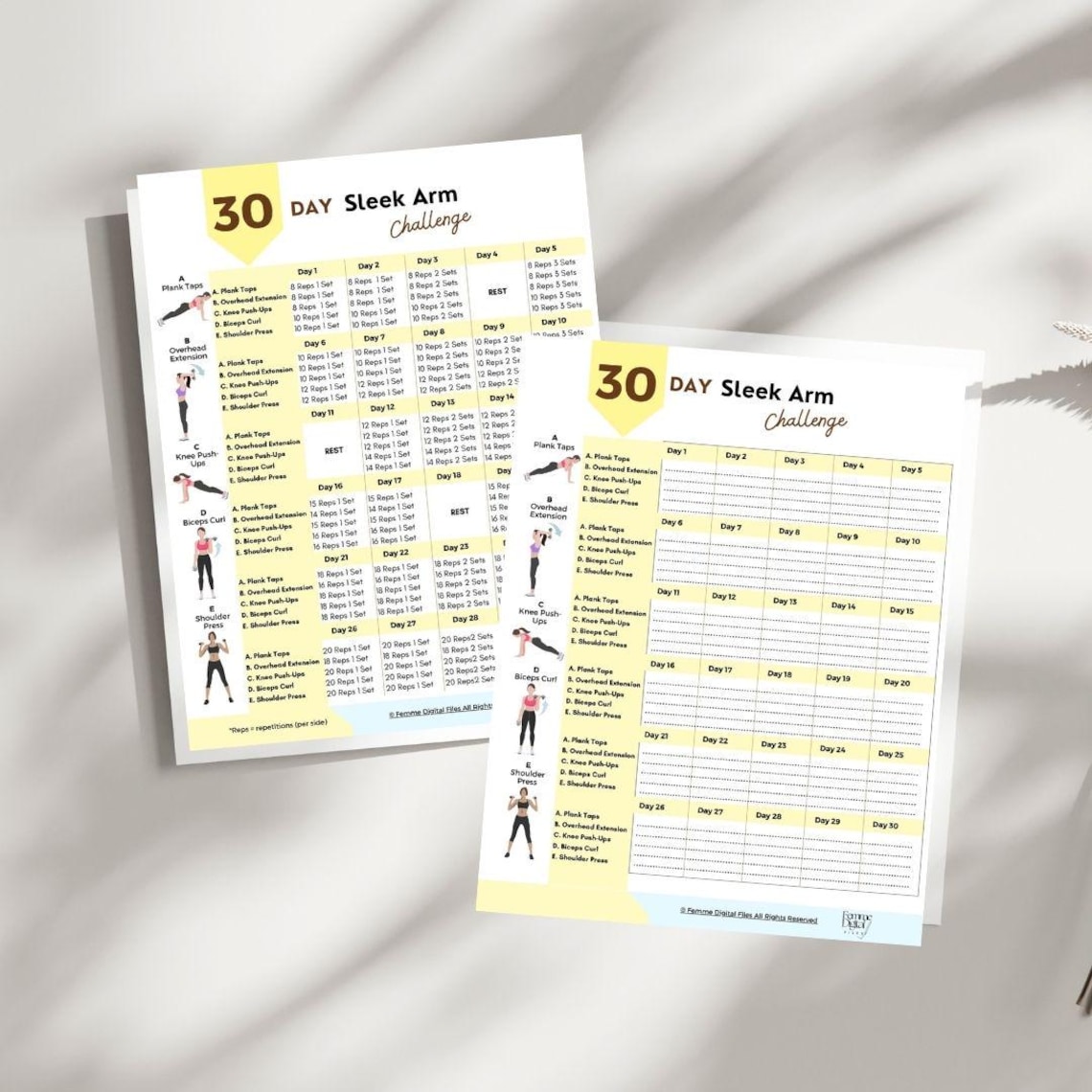 30-day Sleek Arms Challenge, Toned Shoulder Exercise, Printable ...