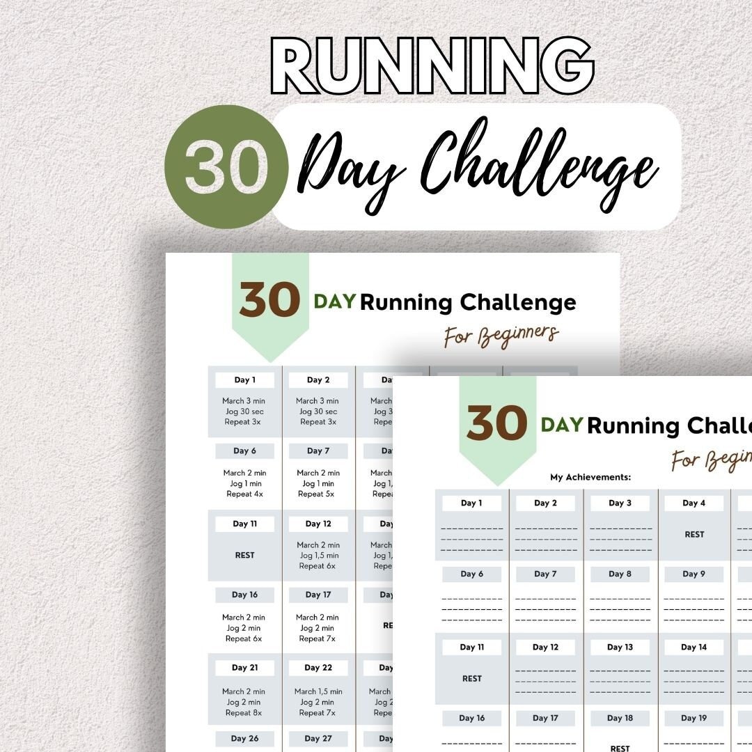 30-day Running Challenge for Beginner, Jogging Schedule, Run Every Day ...