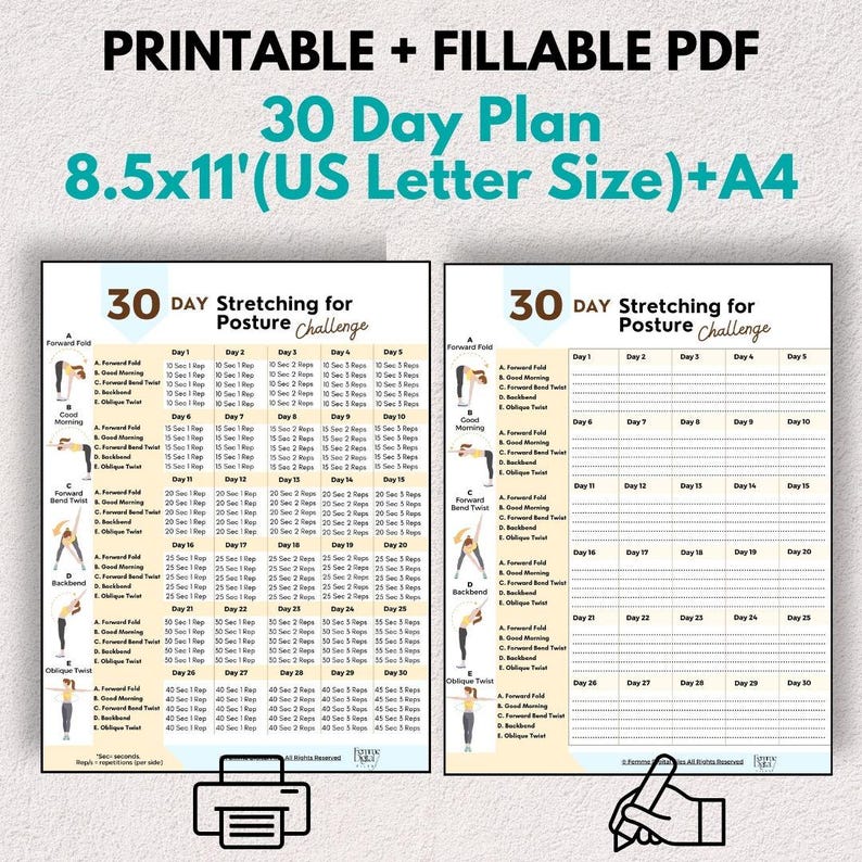 30-day Stretching for Posture Challenge, Back Pain Fixing Exercise ...