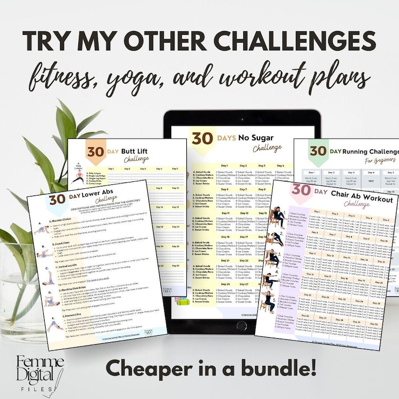 30-day No Sugar Challenge Chart: Sugar Detox Calendar (PDF Printable ...