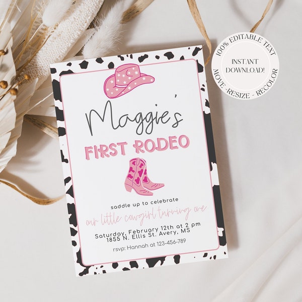 My First Rodeo Birthday Invitation - Etsy