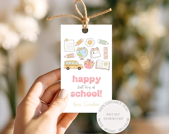 Back to School Printable Tag, First Day of School Teacher Tag, Happy ...