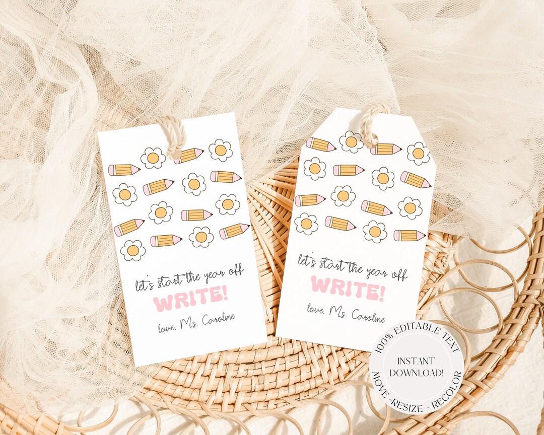 Back to School Printable Tag, First Day of School Teacher Tag, Happy ...