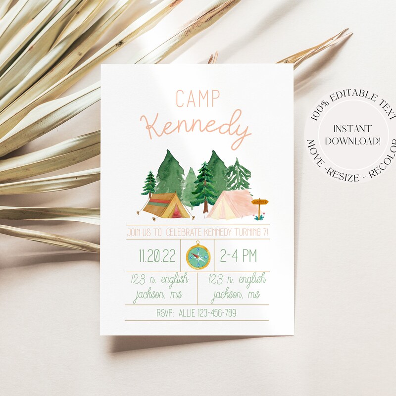 Camping Invite - Etsy