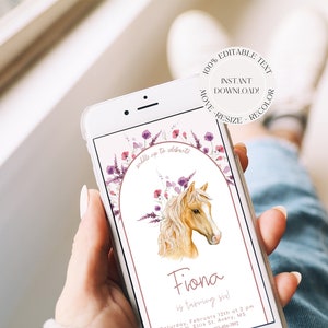 Pony Editable Birthday Invitation, Pony Party Invite Printable ...