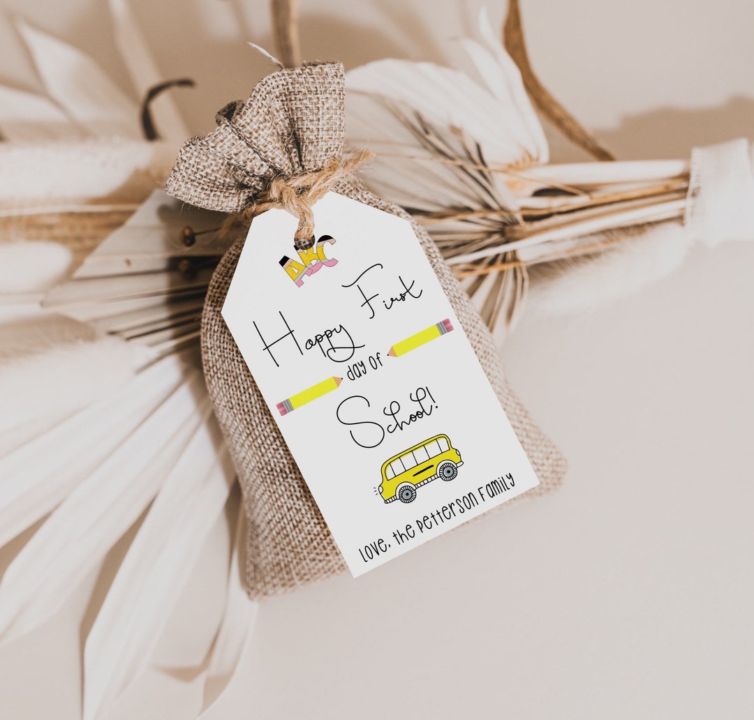 First Day of School Gift Tag Template, Editable Back to School Teacher ...