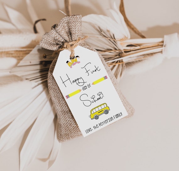 First Day of School Gift Tag Template Editable First Day of - Etsy