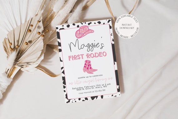 First Rodeo Birthday Invite Instant Download Editable My - Etsy
