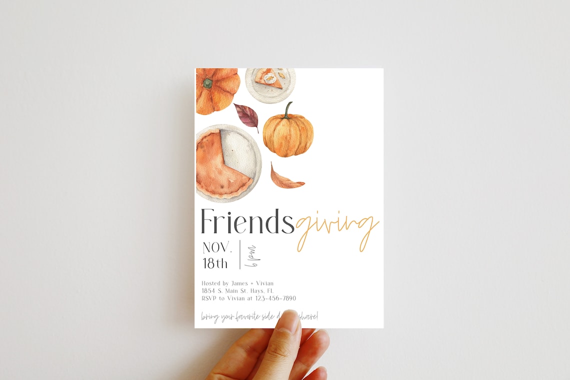 Friendsgiving Invite Template, Instant Download Friendsgiving Invite ...
