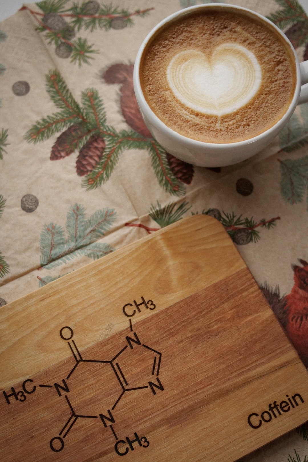 Breakfast Board Science Gift Idea Chemist Chemistry Caffeine Molecule ...