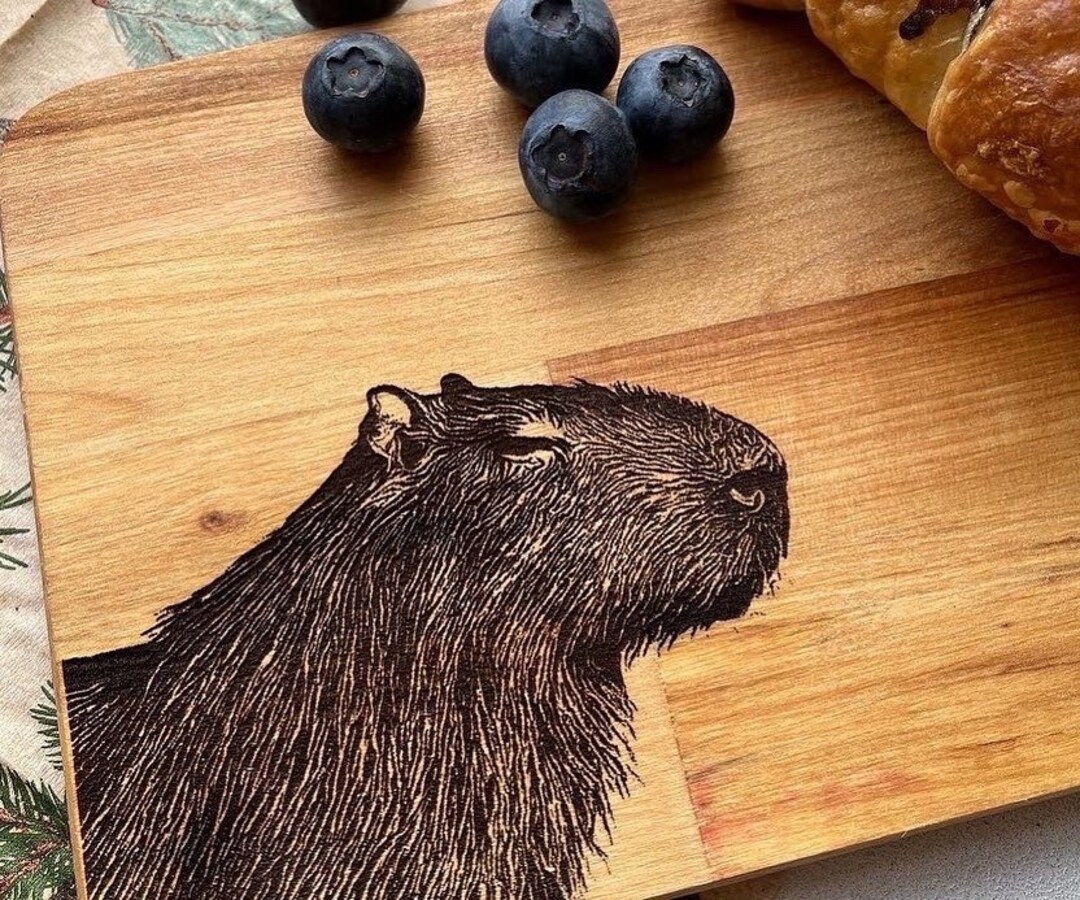 Capybara Breakfast Board, Gift Idea, Wooden Board, Small Board, Water ...
