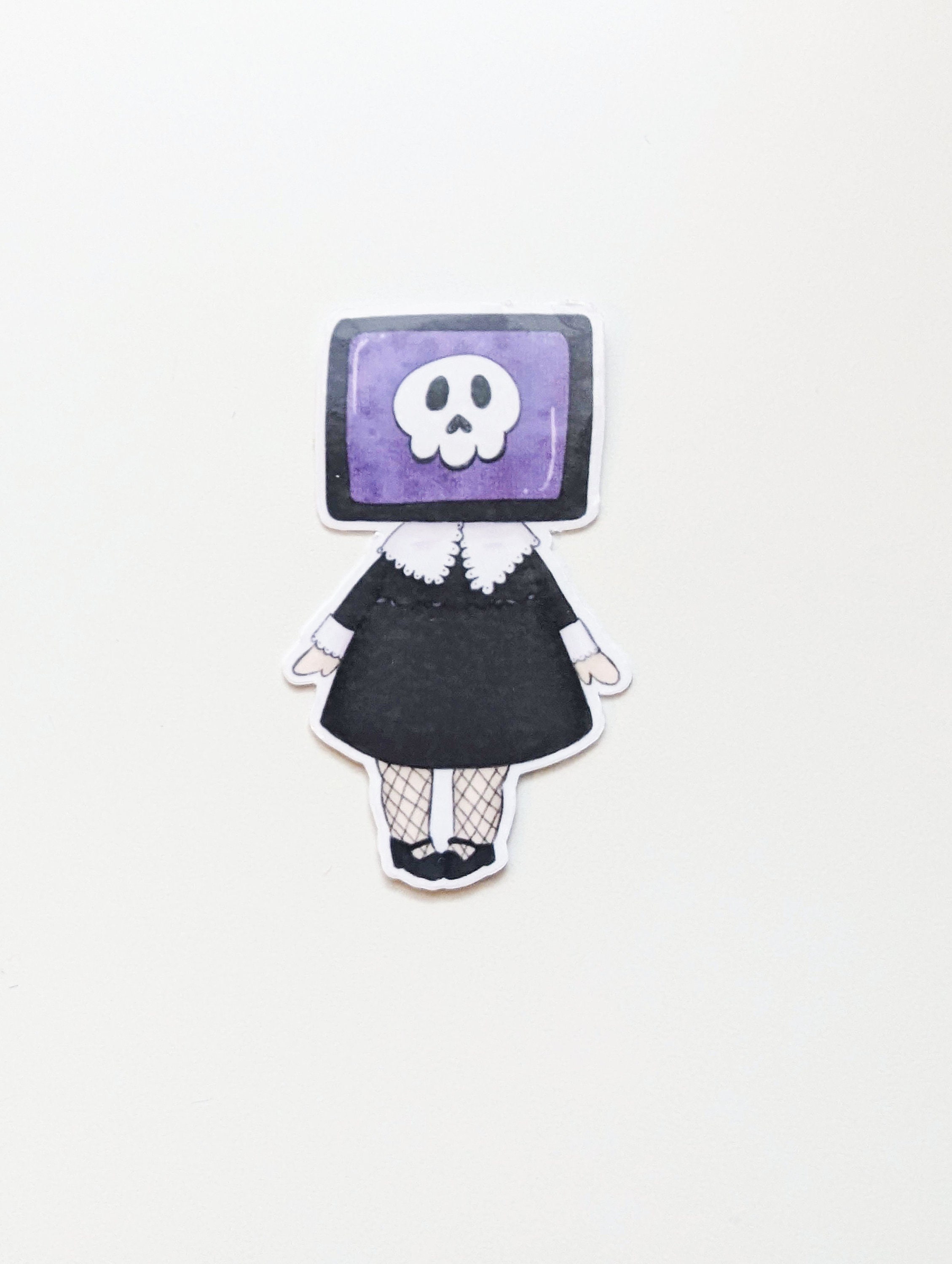 Goth TV Head Sticker - Etsy