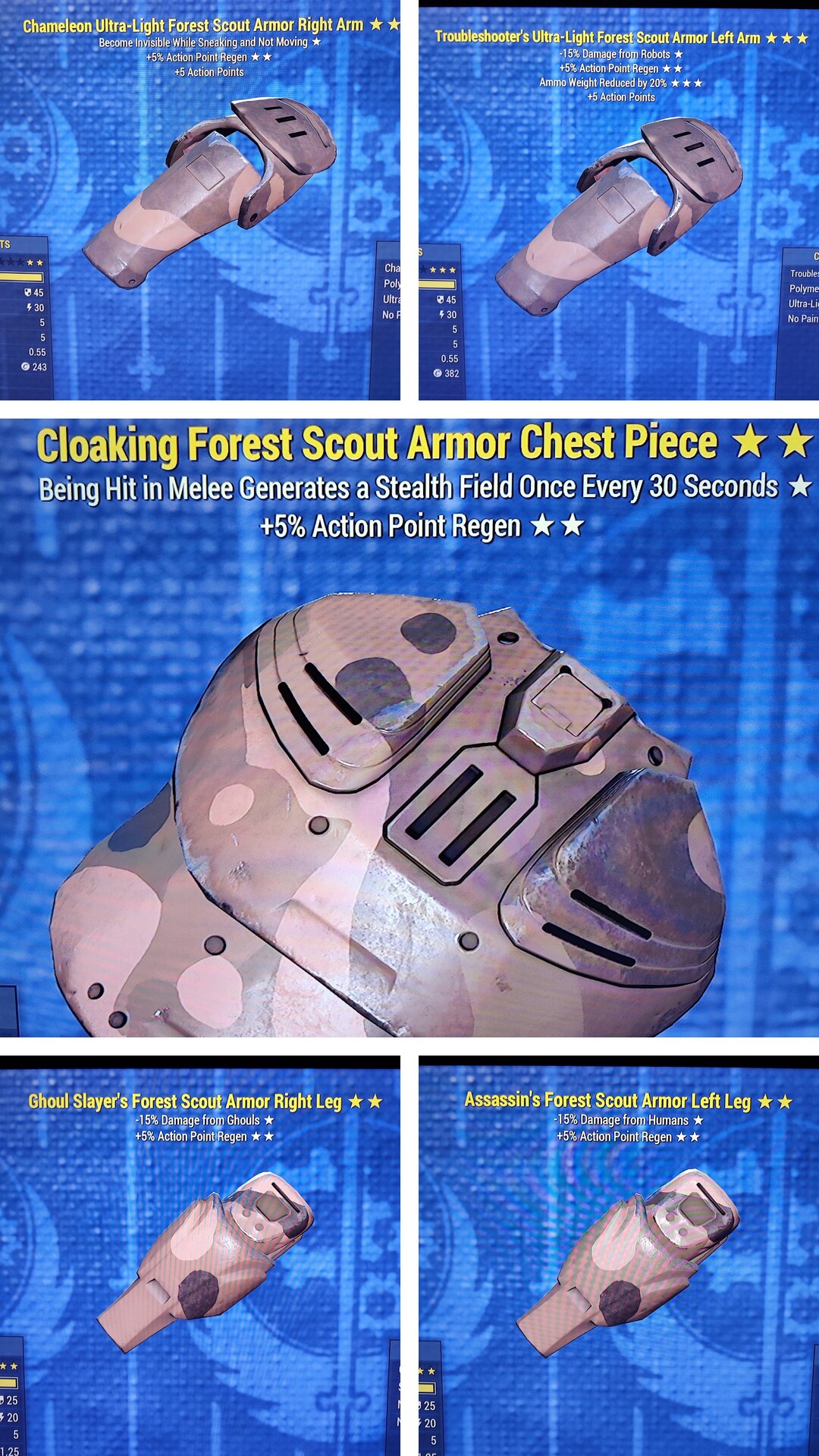 Forest Scout Armor full Set With AP Refresh for Fallout 76 - Etsy