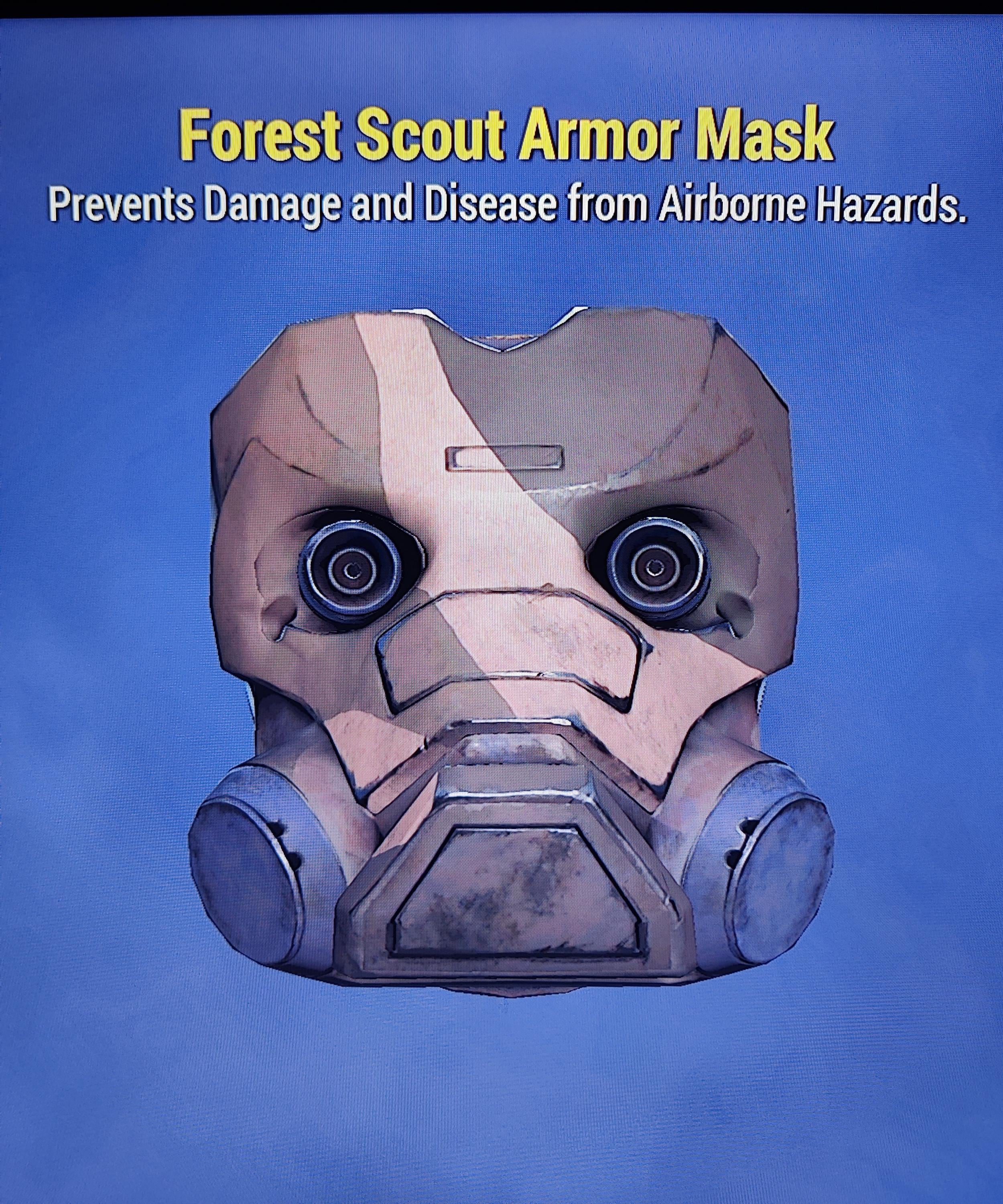 Forest Scout Armor Mask for Fallout 76 on XBOX - Etsy