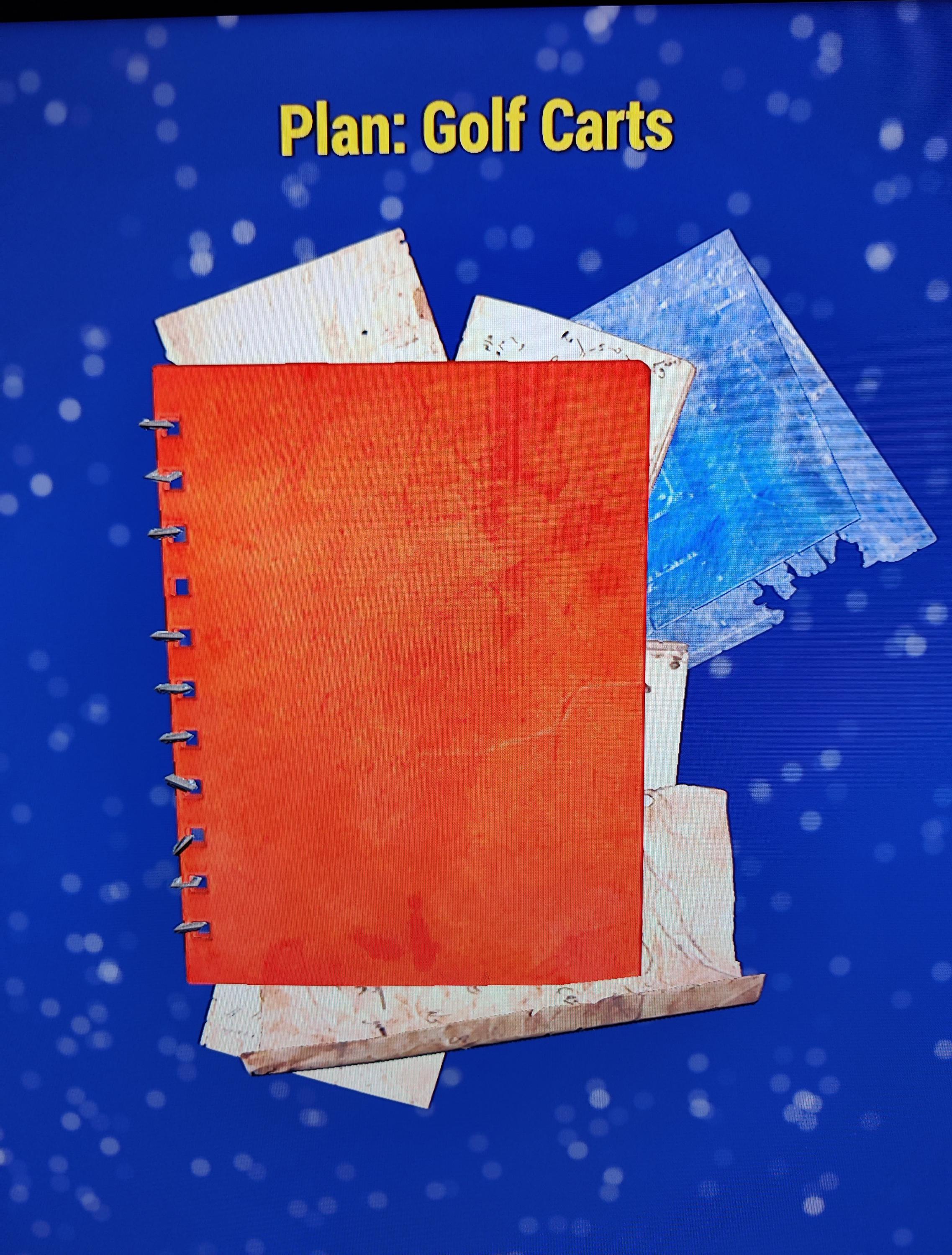 Golf Carts Plan Fallout 76 Xbox - Etsy