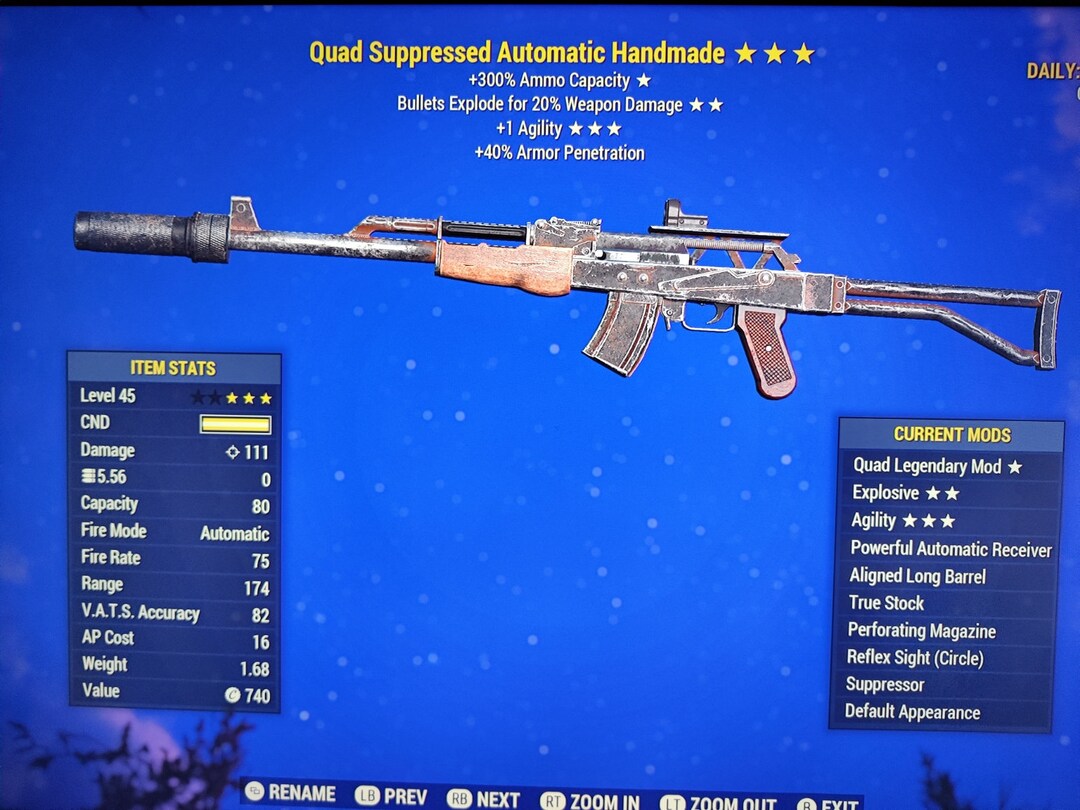 Quad Explosive Handmade for Fallout 76 on XBOX - Etsy