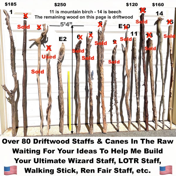 Wizard Staff Walking Stick Wood - Etsy