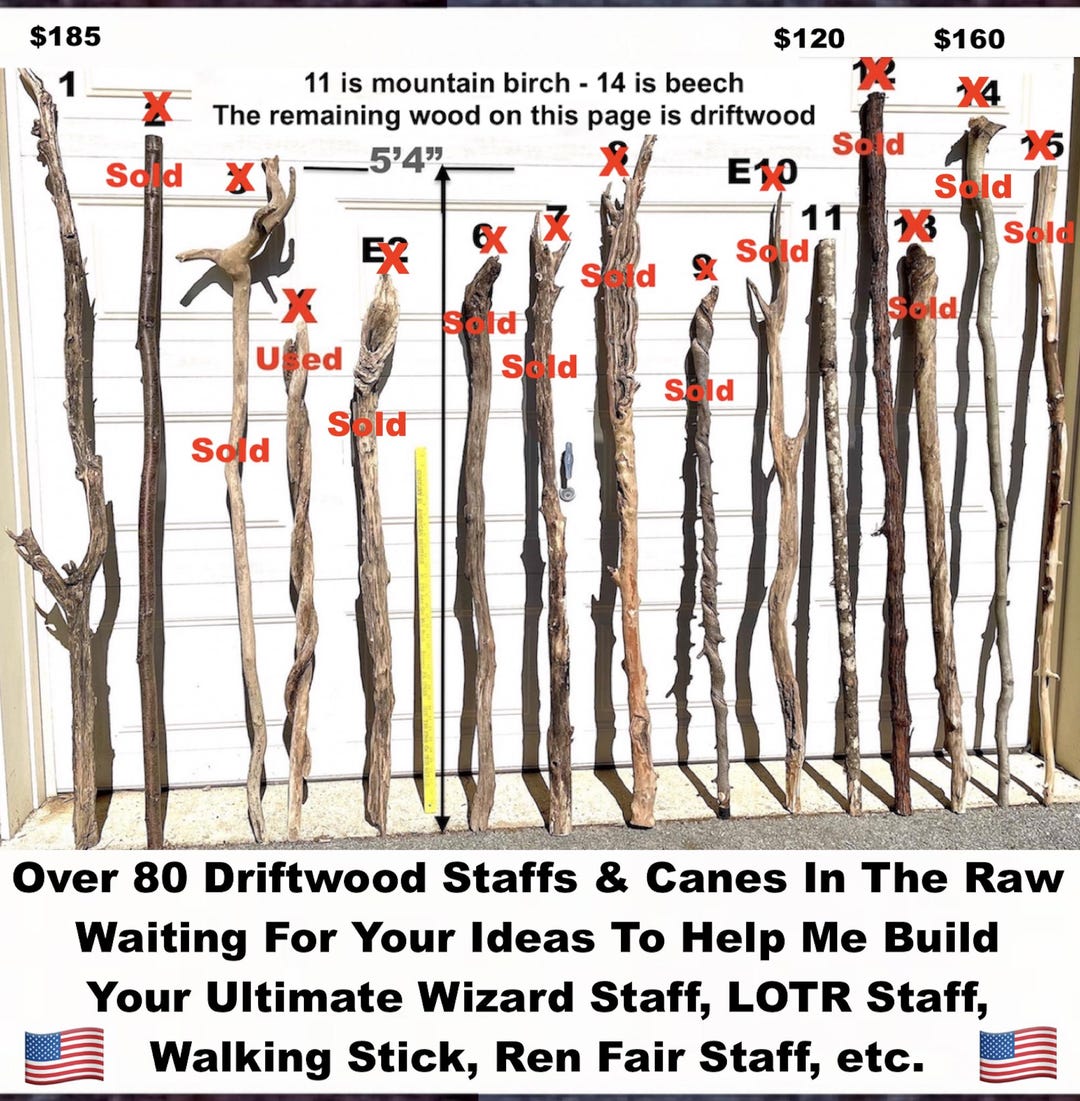 Renaissance Fair Staff DOWNPAYMENT: 80+ Wizard Druid Witch Mage Crystal ...