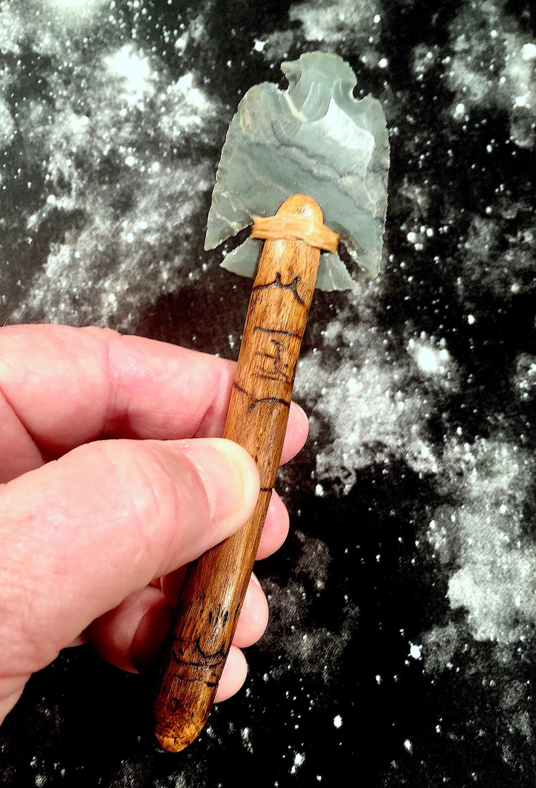Phoenix Effigy Keppen Wand: Insect Carved Druid Wand, Zoomorphic ...