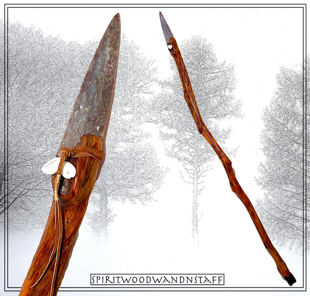 Agate Stone Blade Walking Staff / Wizard Staff of Protection / Witch ...