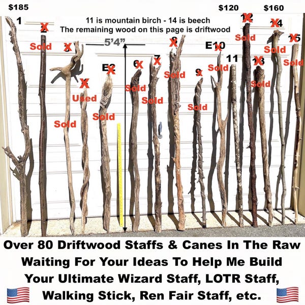 Wooden Wizard Staff - Etsy