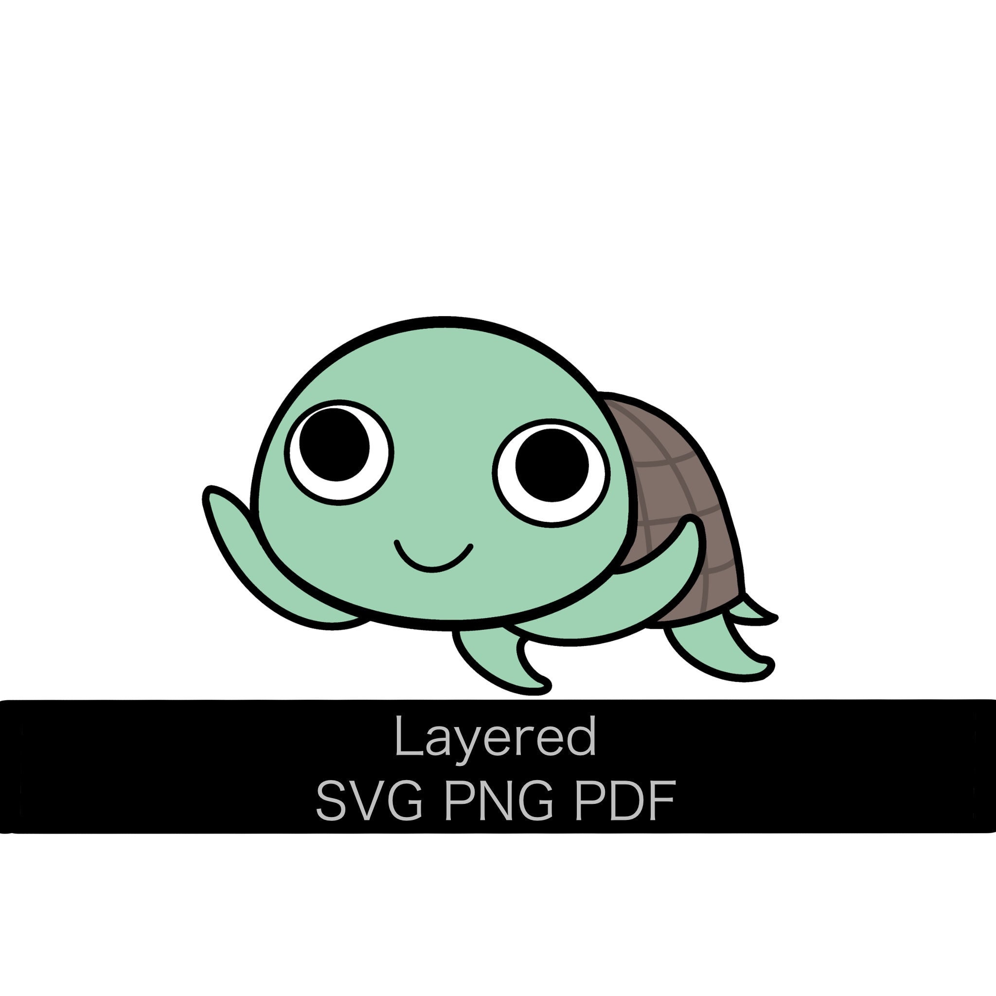 Cute Cartoon Baby Sea Turtle Svg - Free SVG Images