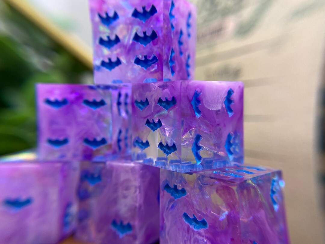 Otherworldly Swirls 6pc Bat Pip Dice Set Handmade Sharp Edge Polyhedral ...