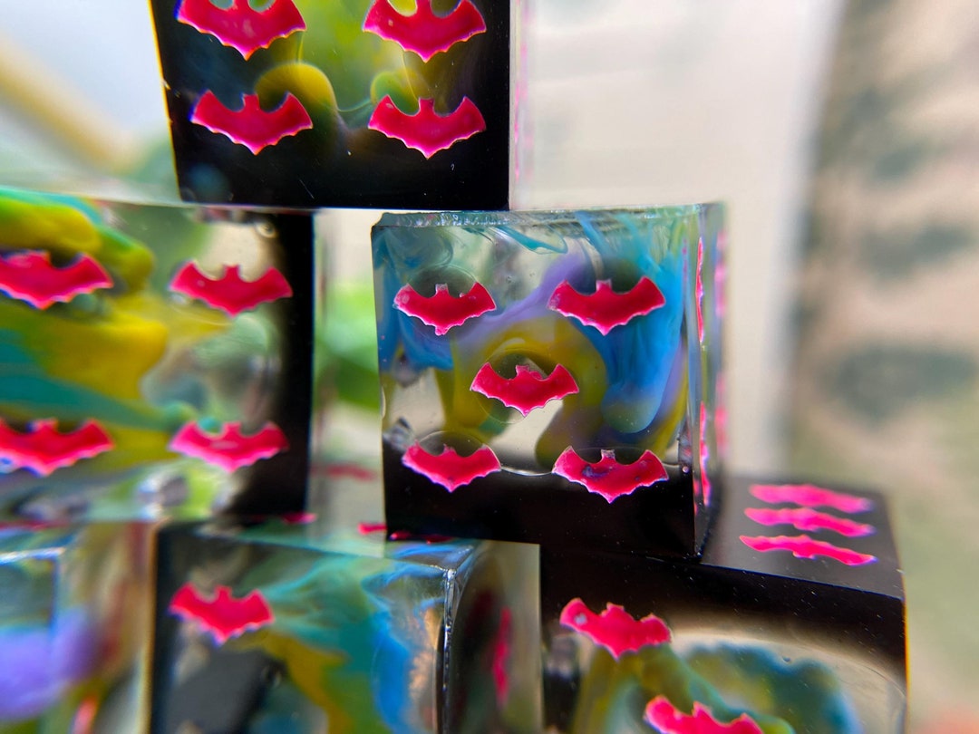 Lava Lamp Swirls 6pc Bat Pip Dice Set Handmade Sharp Edge Polyhedral ...