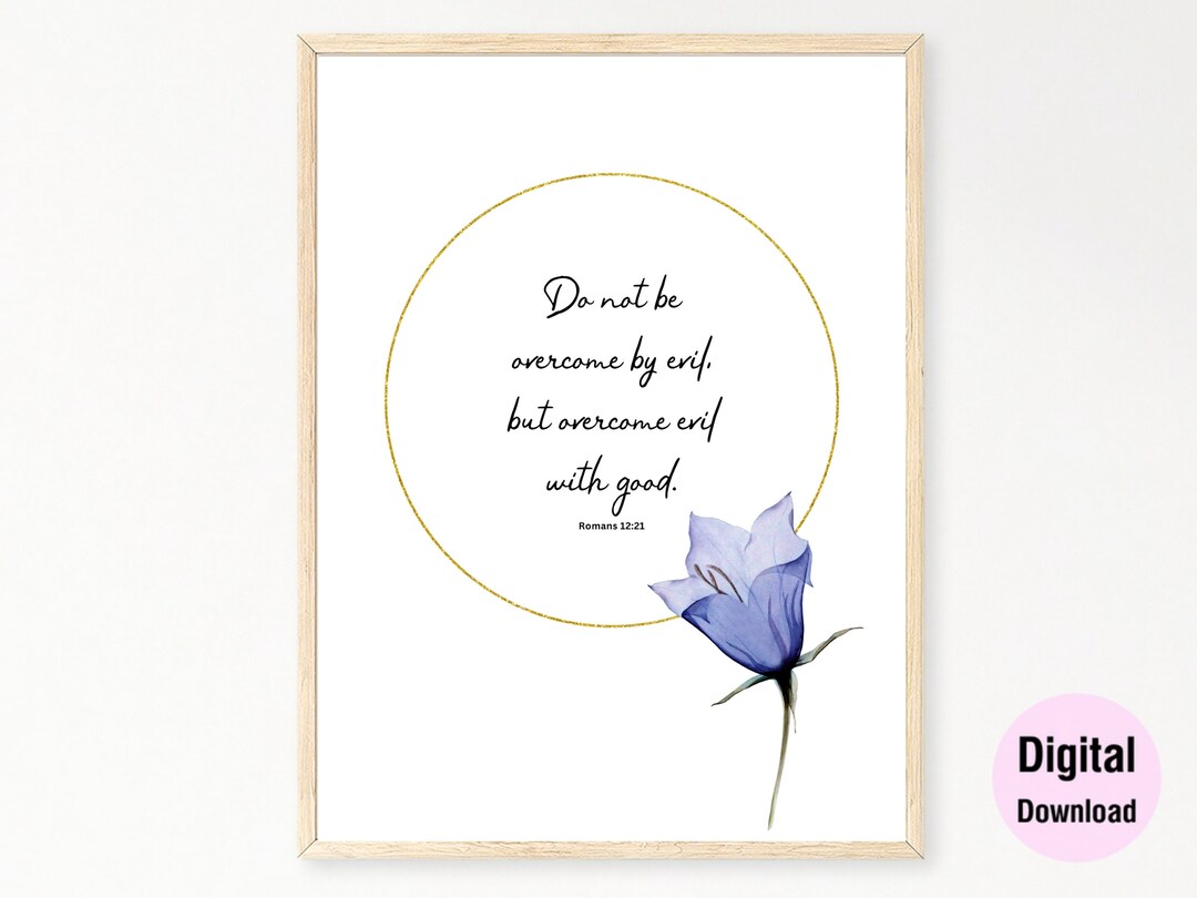 Romans 12:21 NKJV & KJV - Bible Verse Printable Wall Art | Digital ...