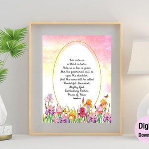 Isaiah 9:6 NKJV & KJV Bible Verse Printable Wall Art Home - Etsy