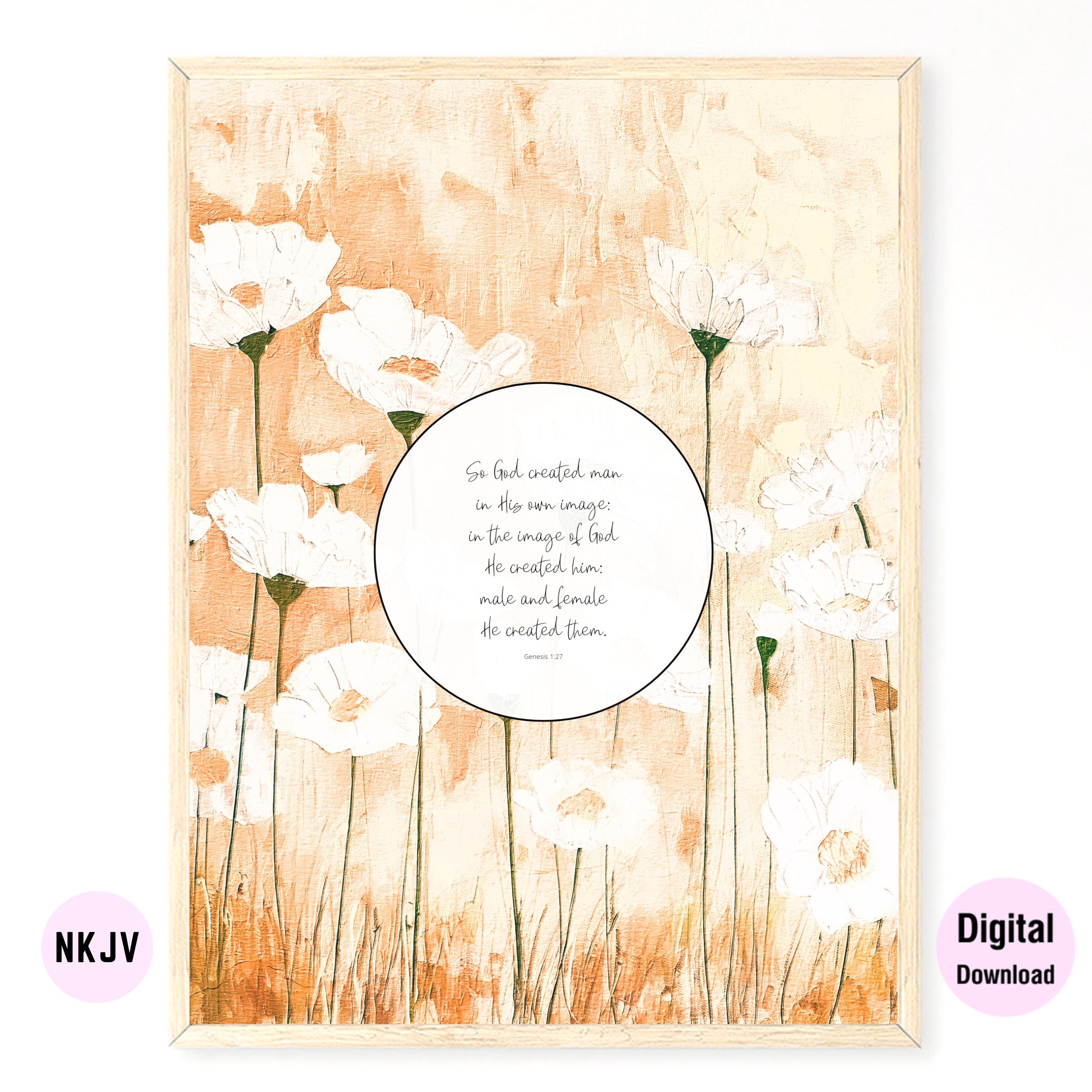 0313 - Genesis 1:27 - Digital Scripture Prints in NKJV & KJV - Etsy