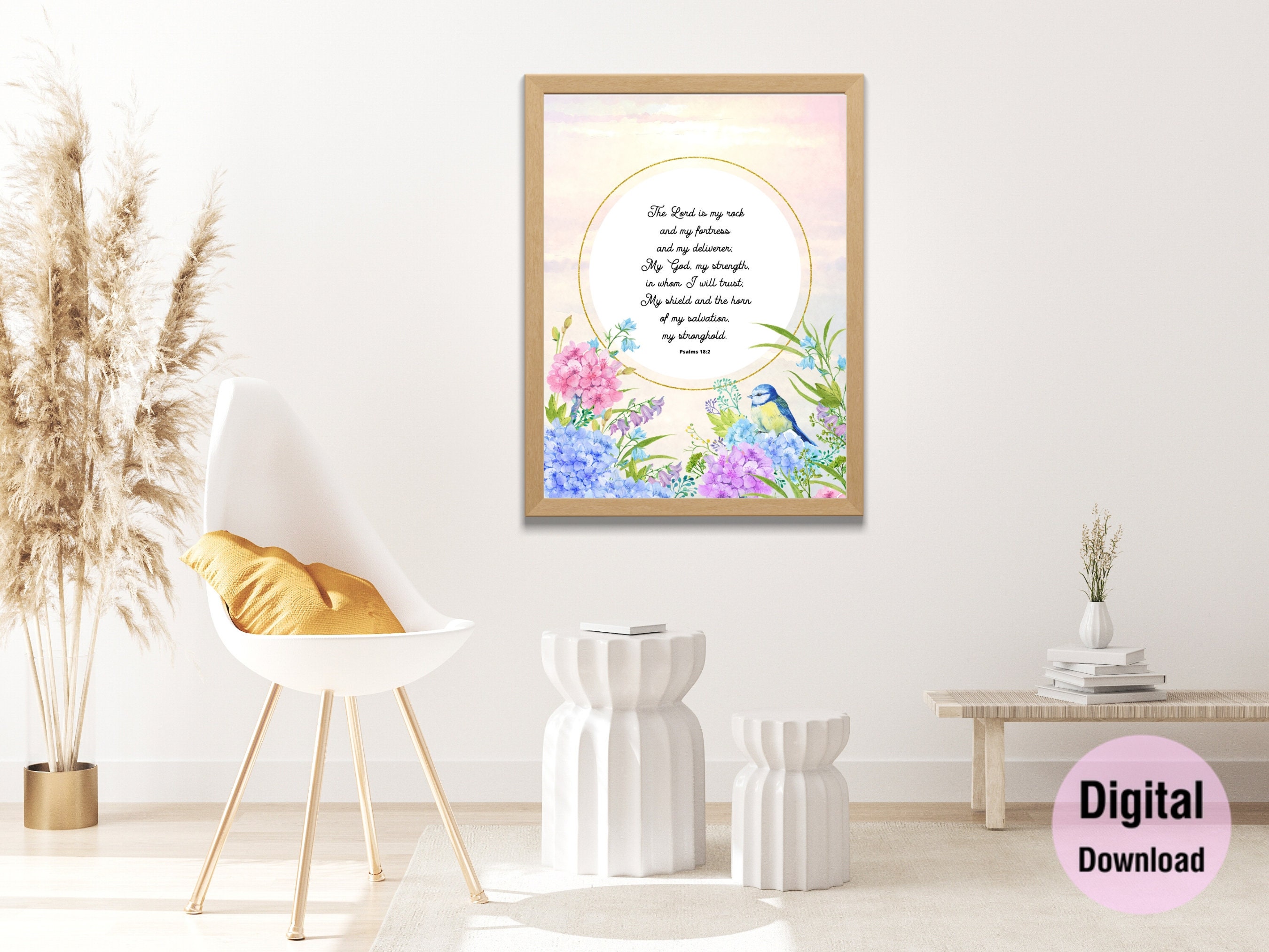 Psalms 18:2 NKJV & KJV Bible Verse Printable Wall Art Digital Download ...