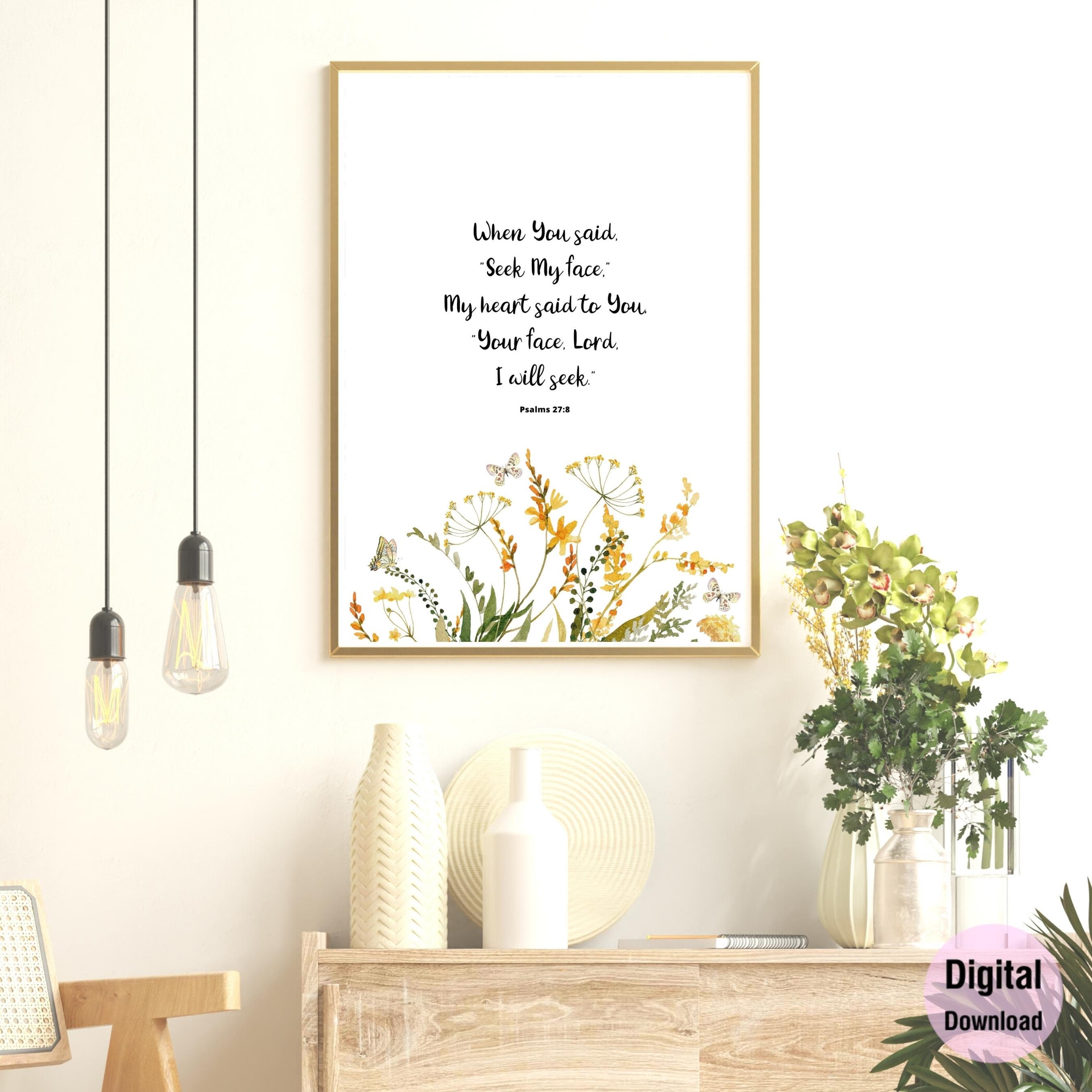 0303 - Psalms 27:8 - Digital Scripture Prints in NKJV & KJV - Etsy