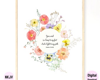 Proverbs 16:3 NKJV & KJV Bible Verse Printable Wall Art Digital ...