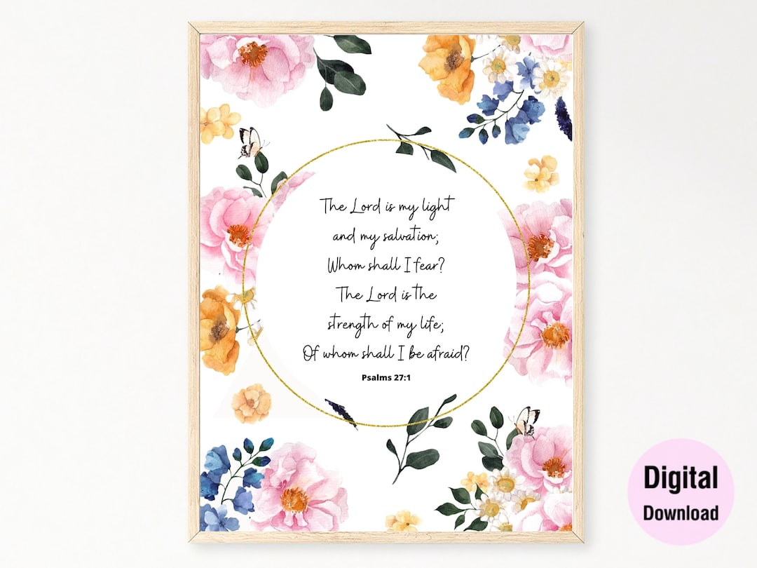 Psalms 27:1 NKJV & KJV - Bible Verse Printable Wall Art | Digital ...