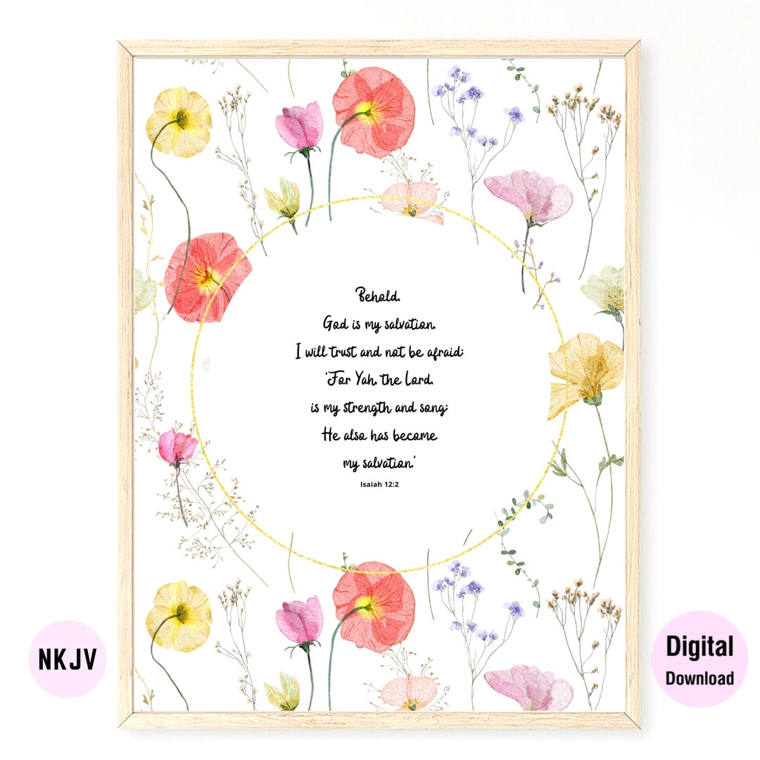 Isaiah 12:2 NKJV & KJV - Bible Verse Printable Wall Art | Digital ...