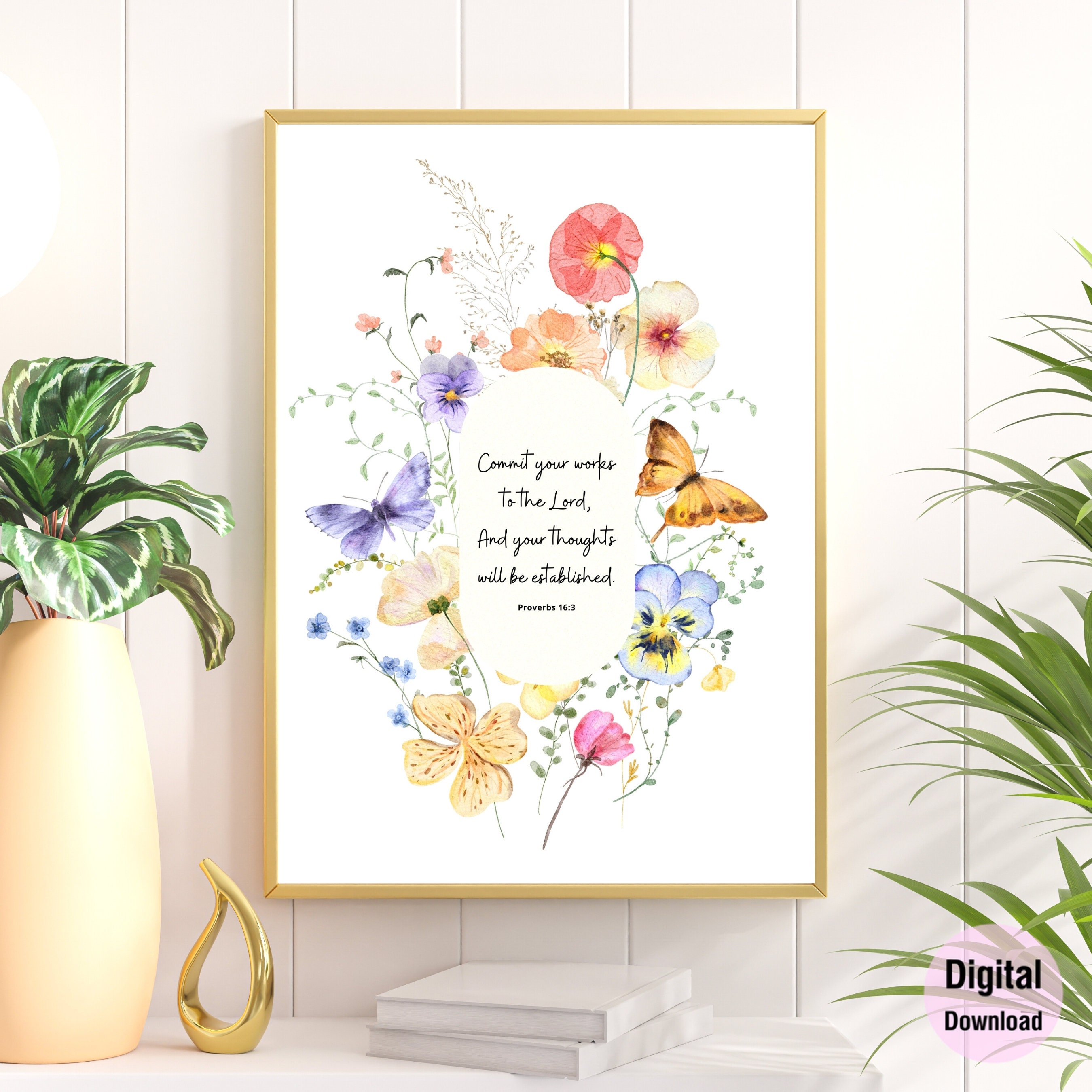 Proverbs 16:3 NKJV & KJV - Bible Verse Printable Wall Art | Digital ...