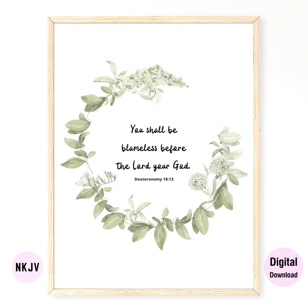 Deuteronomy 18:13 NKJV & KJV - Bible Verse Printable Wall Art | Digital ...