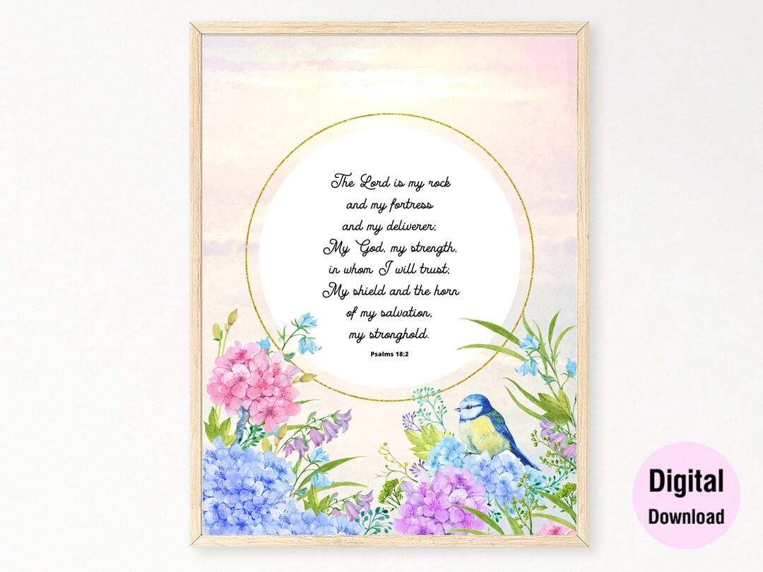 Psalms 18:2 NKJV & KJV - Bible Verse Printable Wall Art | Digital ...