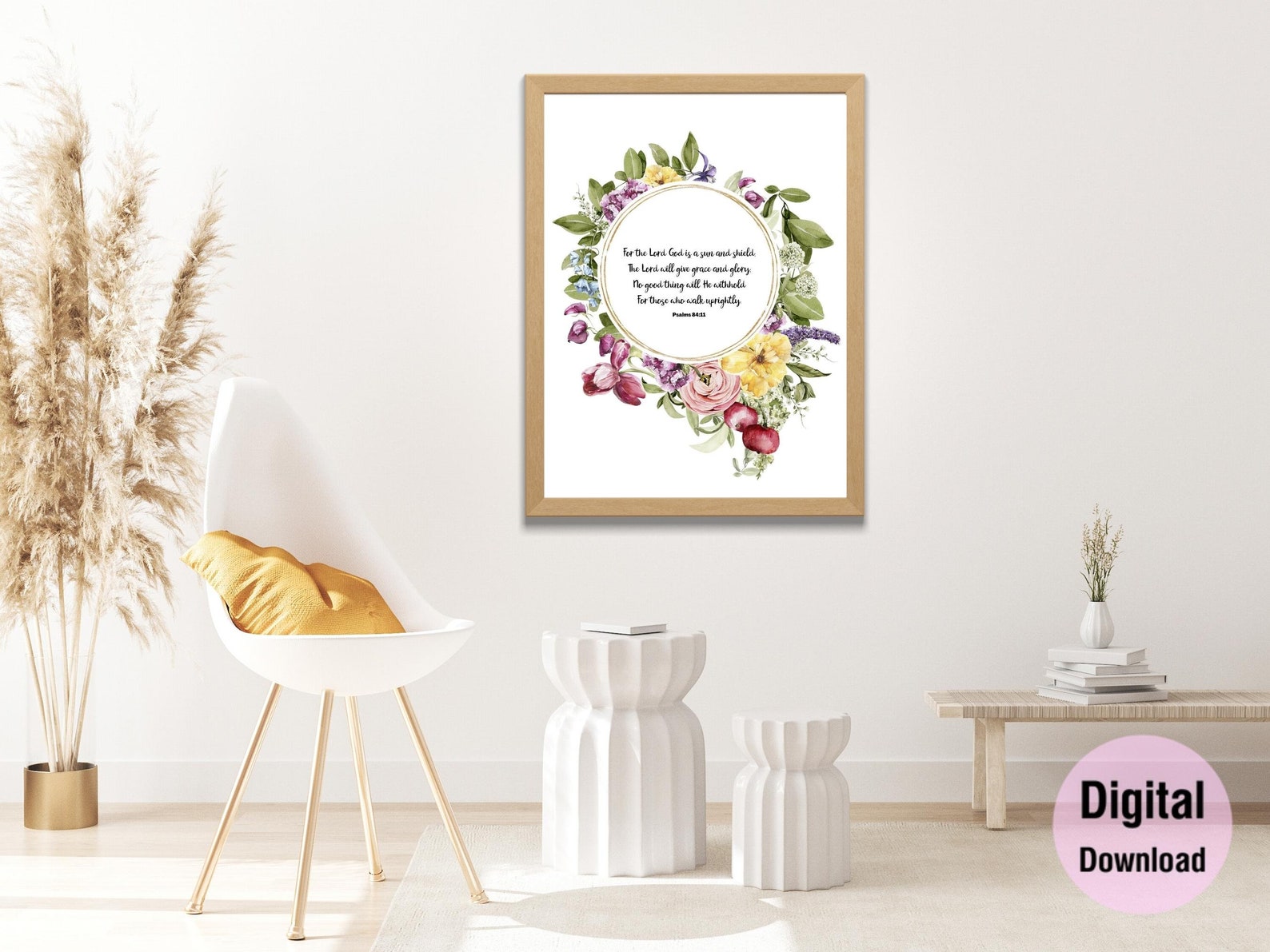 Psalms 84:11 NKJV & KJV Bible Verse Printable Wall Art | Etsy