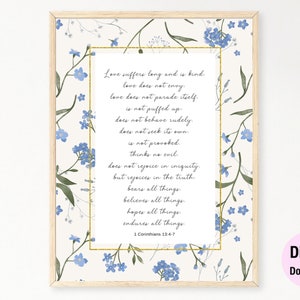 1 Corinthians 13:4-7 NKJV & KJV - Bible Verse Printable Wall Art ...