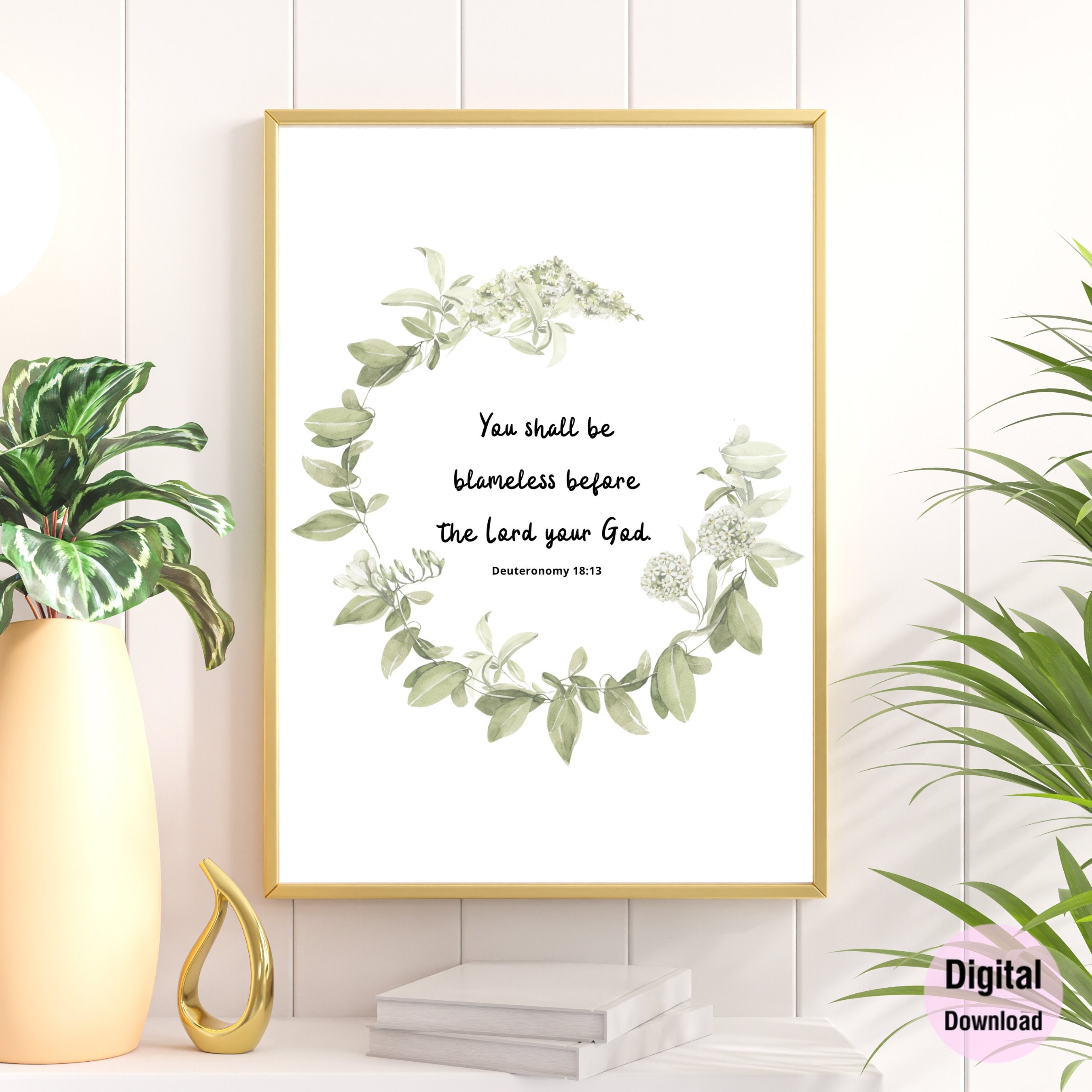 Deuteronomy 18:13 NKJV & KJV Bible Verse Printable Wall Art Digital ...