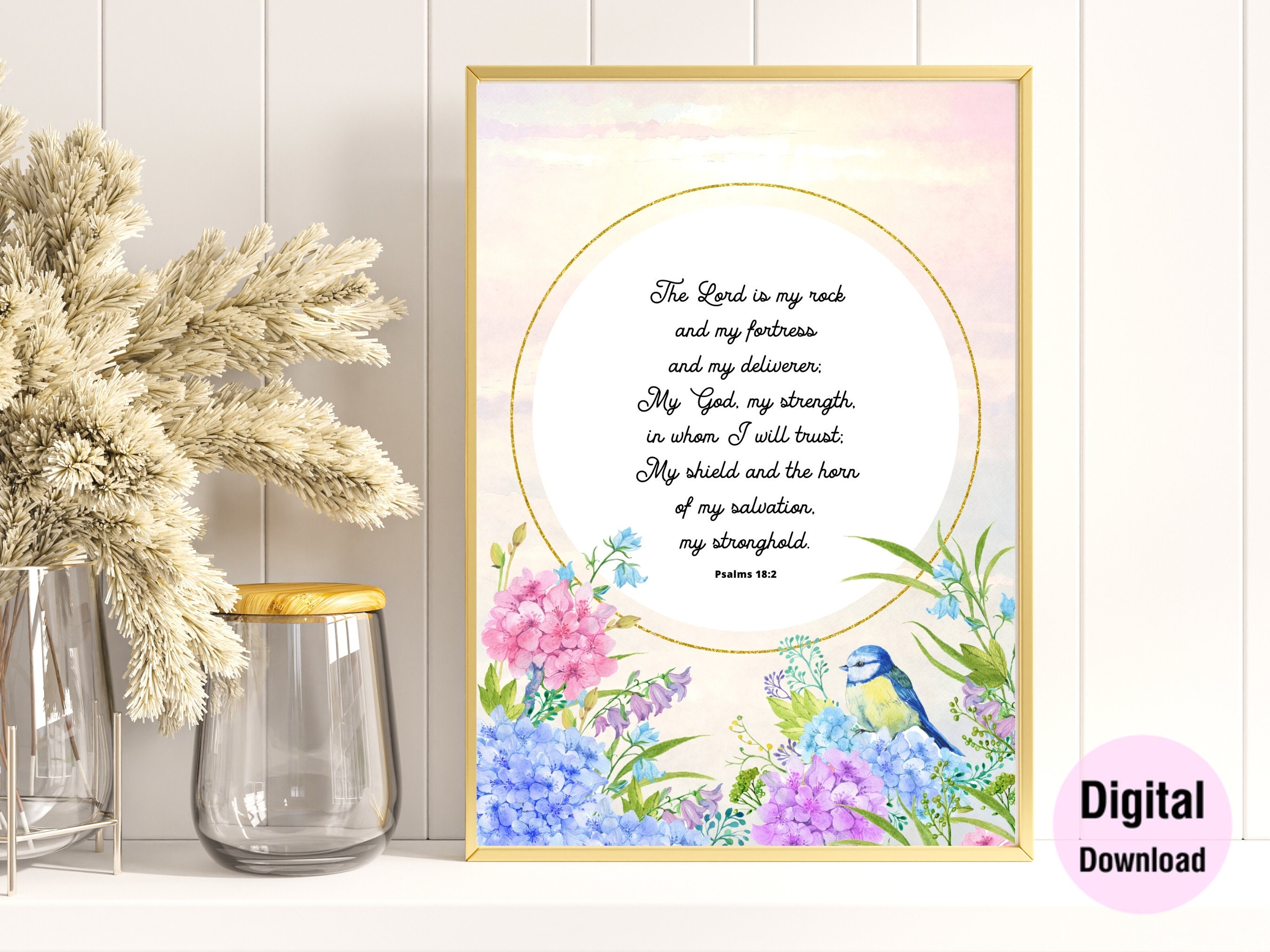 Psalms 18:2 NKJV & KJV - Bible Verse Printable Wall Art | Digital ...