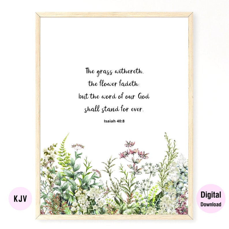 Isaiah 40:8 NKJV & KJV - Bible Verse Printable Wall Art | Digital ...