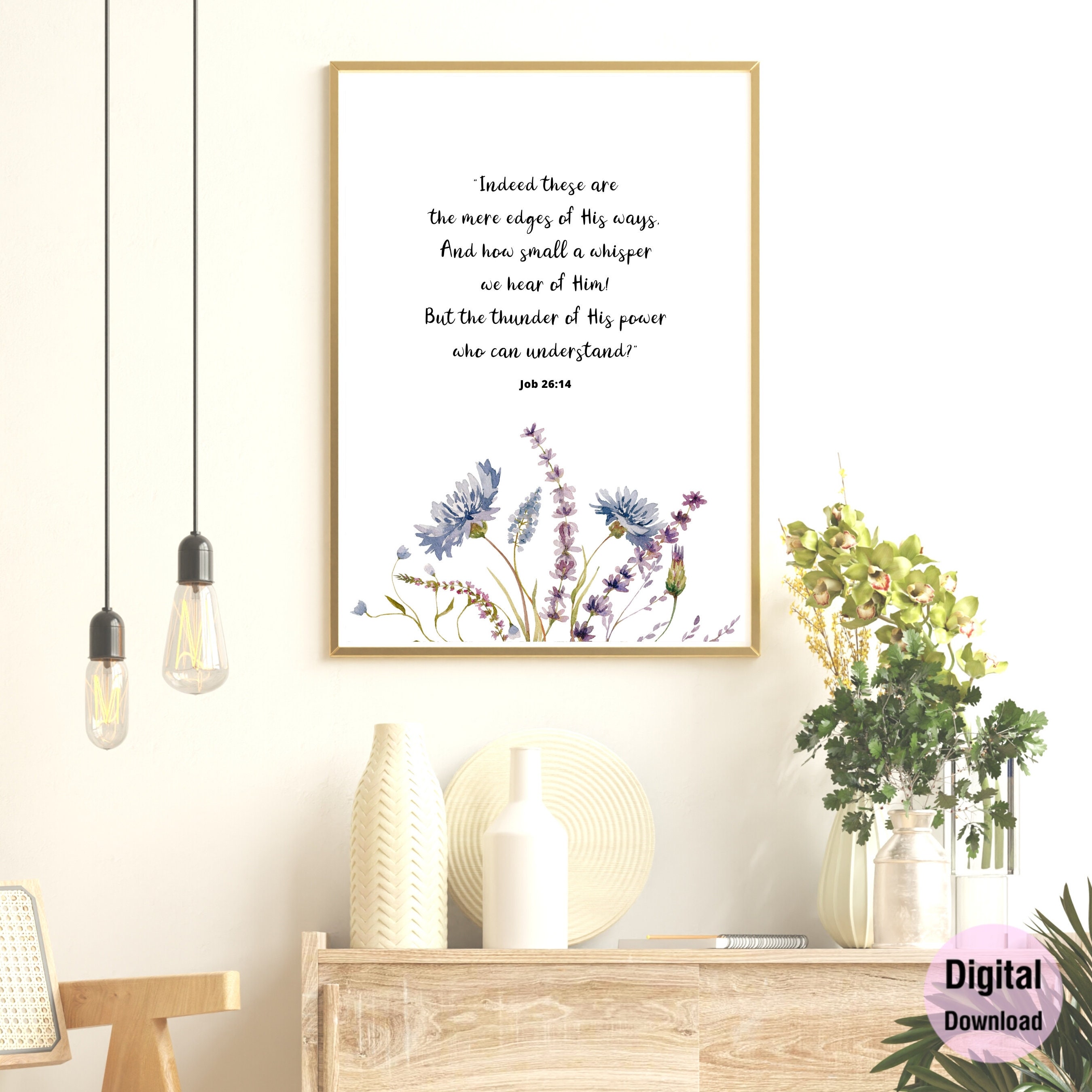 Job 26:14 NKJV & KJV Bible Verse Printable Wall Art - Etsy