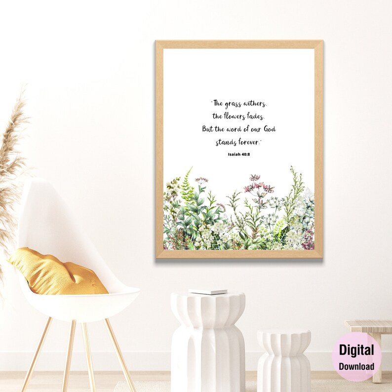 Isaiah 40:8 NKJV & KJV - Bible Verse Printable Wall Art | Digital ...