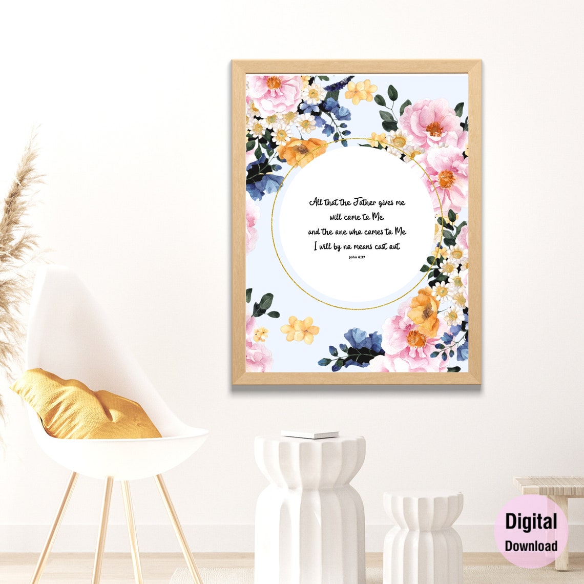 John 6:37 NKJV & KJV Bible Verse Printable Wall Art Digital Scripture ...
